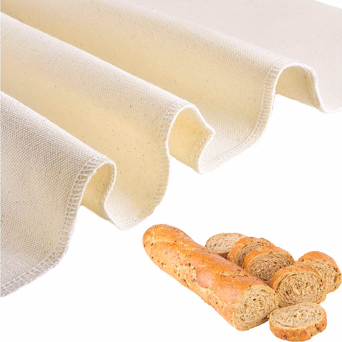 Professional Bakers Couche Extra Large 35 x 26 Inch,Heavy Duty Linen Pastry Proofing Cloth for Bread Dough Baking,Thick Baking Bread Cloth for Baguettes,Loaves,Ciabatta