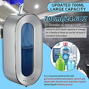 Automatic Soap Dispenser Touchless, Haiaoxonr 700ml wall mounted soap dispenser supports hand soap, dishwashing liquid, etc. for bathroom, kitchen, hotel, office, home and commercial places.