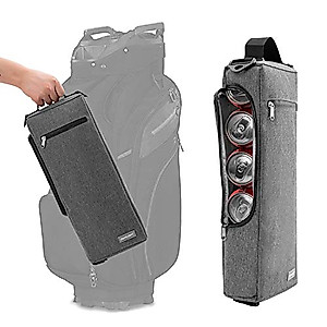 OSPUORT Golf Cooler Bag Waterproof Insulated with Detachable Shoulder Strap - Hold 6 Pack of Cans or Two Bottles of Wine (Grey)