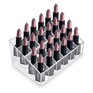 Super Z Outlet Transparent Cosmetic Makeup Organizer for Lipstick, Brushes, Bottles, and More. Clear Case Display Rack Holder
