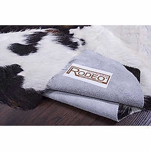 RODEO Tricolor Cow Hide Cow Skins Hair on Leather Rug Size Large TR 5x7