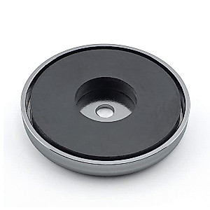 Walker Partners Round Base Cup Magnet with Hole for mounting, 50 lbs Pulling Power 2.4 inch Diameter 2-Pack, chrome