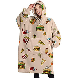 Queen Hero Oversized Wearable Blanket Hoodie for Adult,Super Warm Comfortable Sherpa Fleece Sweatshirts Thick