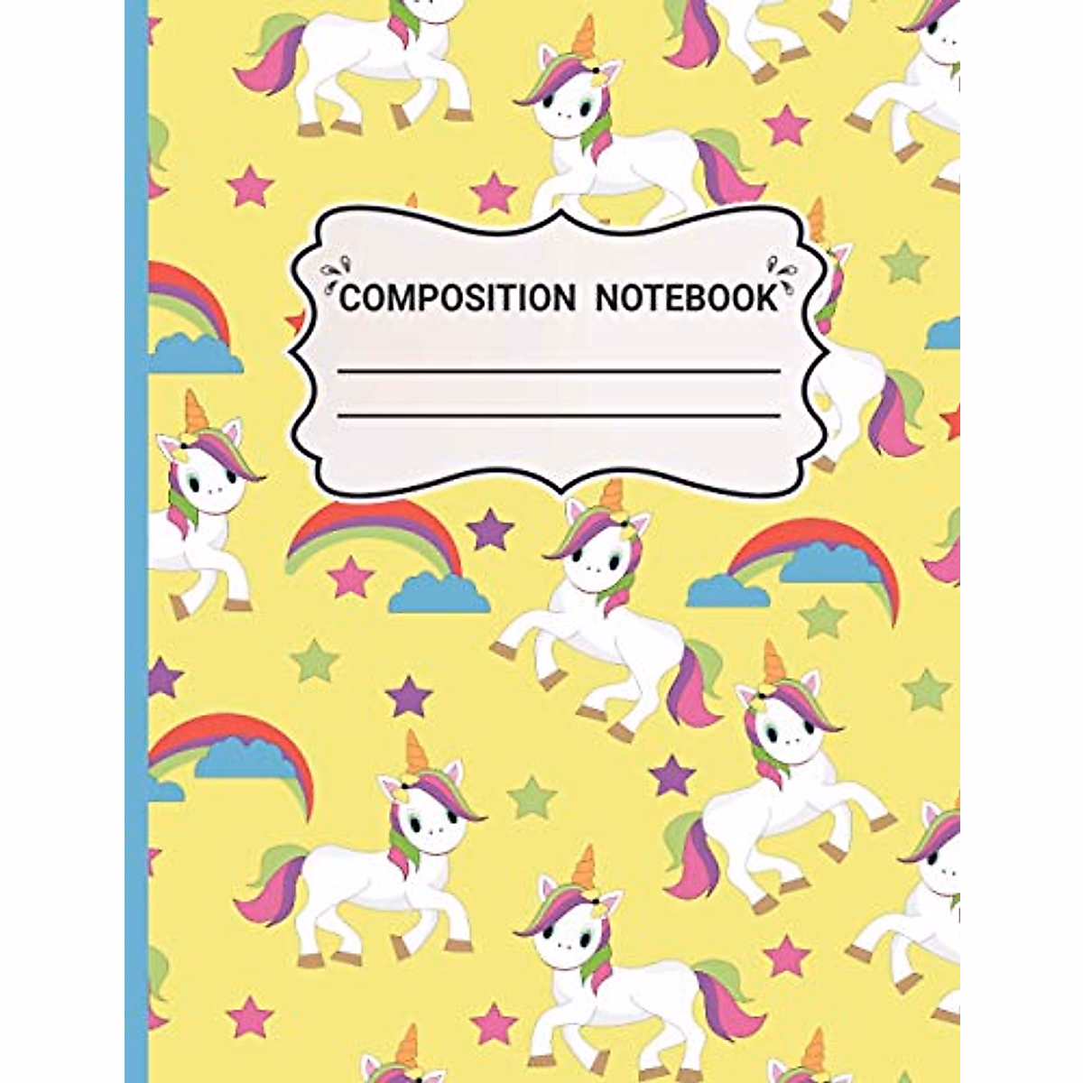 Composition Notebook: Wide Ruled Paper Notebook Journal | Blank Lined Workbook for Kids Students for Home School College | Cute Unicorn Pattern