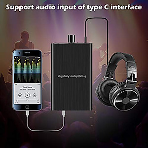 Headphone Amplifier with Bass Boost, Support 3.5mm AUX and Type-C 16-600Ω Headphone -3.5mm Stereo Audio Out, GAIN, Bass for Mac, Phones, iPad, MP3, MP4 and Computers,Xbox one,PS4,PS5 Controller