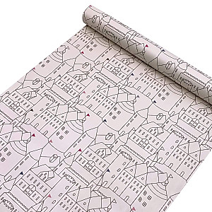 Yifely Castle Shelf Liner Stick Pictures Drawer Cover Paper Self-Adhesive Refresh Bedroom Wall Photo Background 17.7 inch by 9.8 Feet