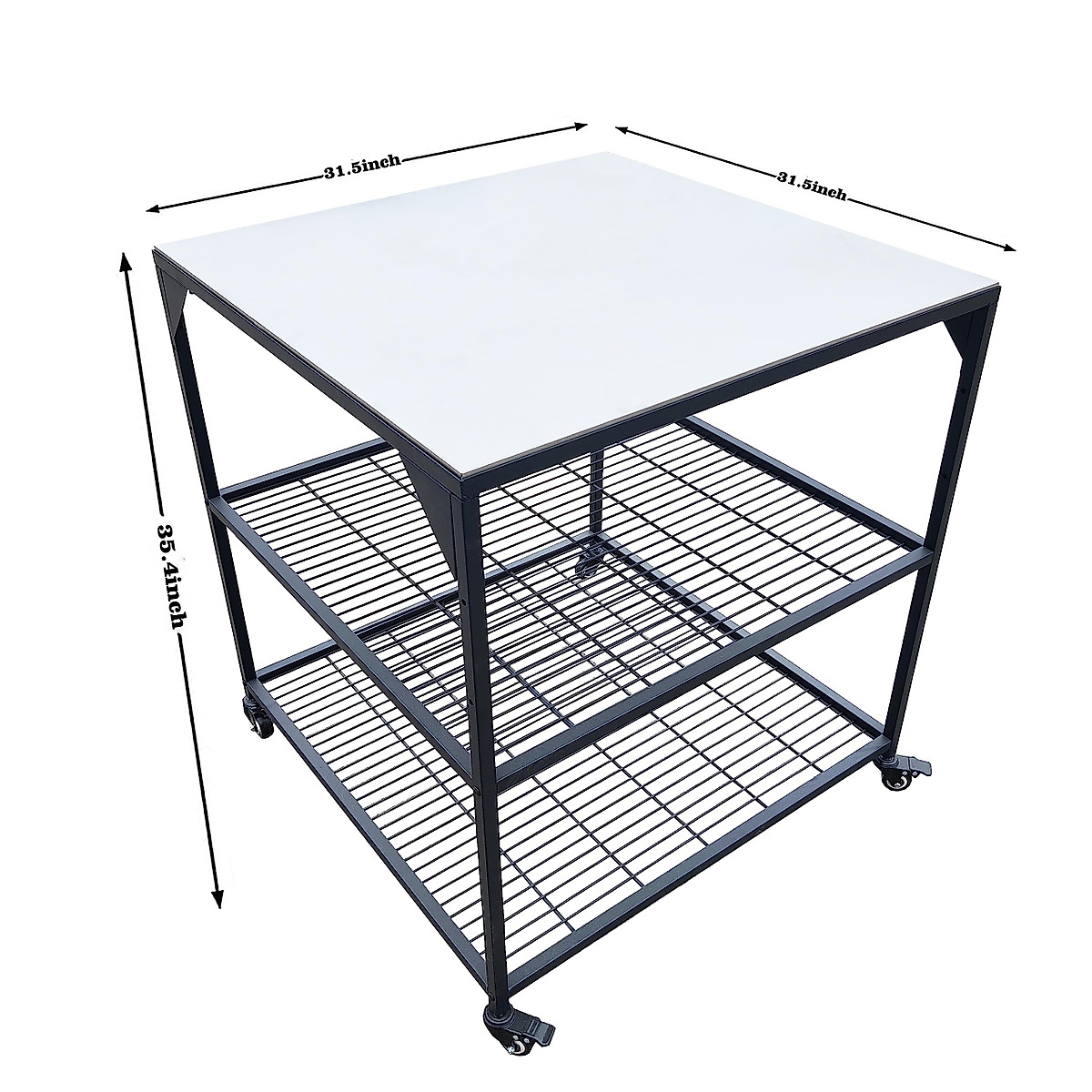 JAQKITU Movable Food Prep and Work Cart Table Stainless Steel Grill Cart Modular Table with Wheels Commercial Kitchen Table Heavy Duty Grill Cart Outdoor Cart