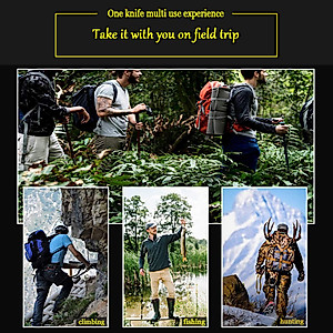 SMTENG Outdoor Survival Knife 5.5 inch，Great for Camping,Hunting and BBQ activities with Leather Sheath，Handmade Forged Hammered kitchen Knife Full tang Sharp Blade Butcher Knives Boning knife