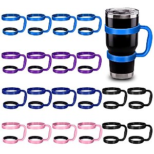 Irenare 20 Pack Tumbler Handle Nonslip Tumbler fit for 30oz Portable Cup Compatible with RTIC, SUNWILL, Tervis Travel Tumbler Coffee Mug, 5 Colors