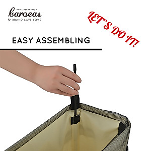 Cloth Clothes Basket, Caroeas 24" Handy Hanging Laundry Basket Tall & Slim Hamper Waterproof Laundry Bag Collapsible Travel Laundry Bag with Breathable Mesh Cover & Soft Handle Laundry Hamper (Black1)