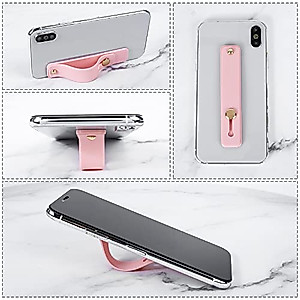 Grevosea 6PCS Phone Grip Strap Telescopic Finger Strap Brackets Portable Phone Finger Strap Universal Phone Strap Grip for Most Smartphones (Pink, Purple, Red)