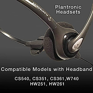 Replacement Ear Pads Foam Covers - Compatible with BlueParrott B250-XT, B250-XTS, B250-XT+, Plantronics, Jabra Voice 150, VXI CC Pro, AddaSound (10-Pack)