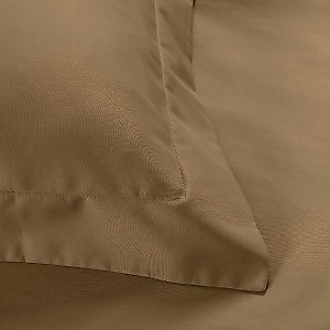 Royal Tradition Solid 300-Thread-Count, 100-Percent Cotton King/California King, 3PC Duvet Cover Set with Buttons Enclosure, Taupe