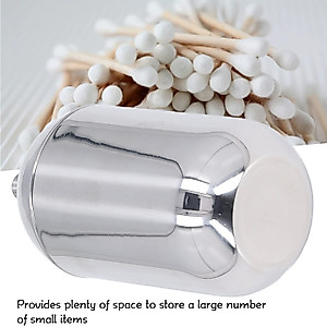 Natudeco Cotton Swab Holders 304 Stainless Steel Cotton Ball Canisters Light Luxury Storage Jar Dustproof Water Resistant Toothpick Dispenser with Lid for Home Bathroom