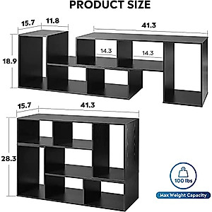DEVAISE Flat Screen TV Stand for 65 75 inch TV, Modern Entertainment Center with Storage Shelves, Media Console Bookshelf for Living Room, Black…