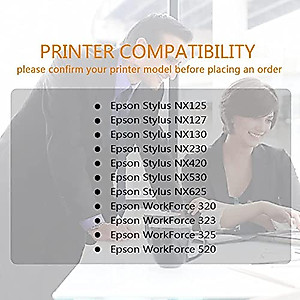 Run Star 5 Pack 125 Remanufactured Ink Cartridge Replacement for Epson 125 T125 for NX125 NX127 NX130 NX230 NX420 NX530 NX625 Workforce 320 323 325 520 Printer (2 Black, 1 Cyan, 1 Magenta, 1 Yellow)