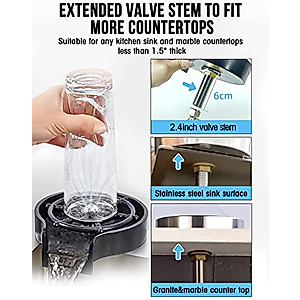 Glass Rinser for Kitchen Sink, Automatic Cup Washer, 10 Water Spraying Holes Bottle Washer, Kitchen Sink Cup Cleaner Accessories