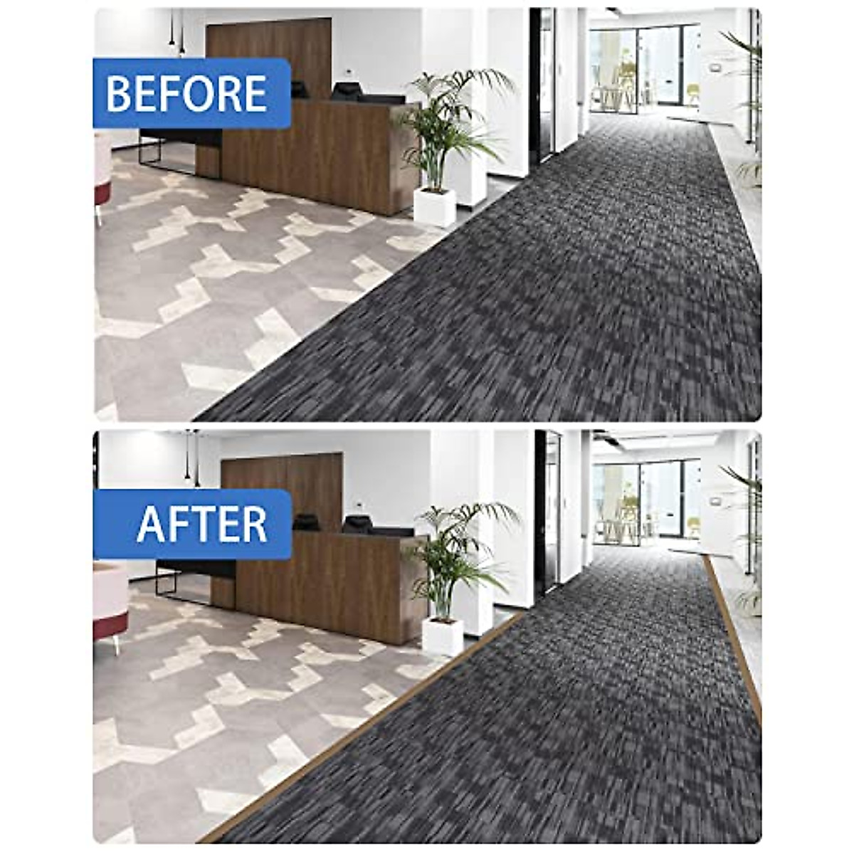 Floor Transition Strip Carpet & Flooring Flat Divider Edging Trim Strip Transition Threshold 6.65Ft PVC Adhesive-Suitable for Threshold Transitions Height Less Than 5 mm(2m Brown)