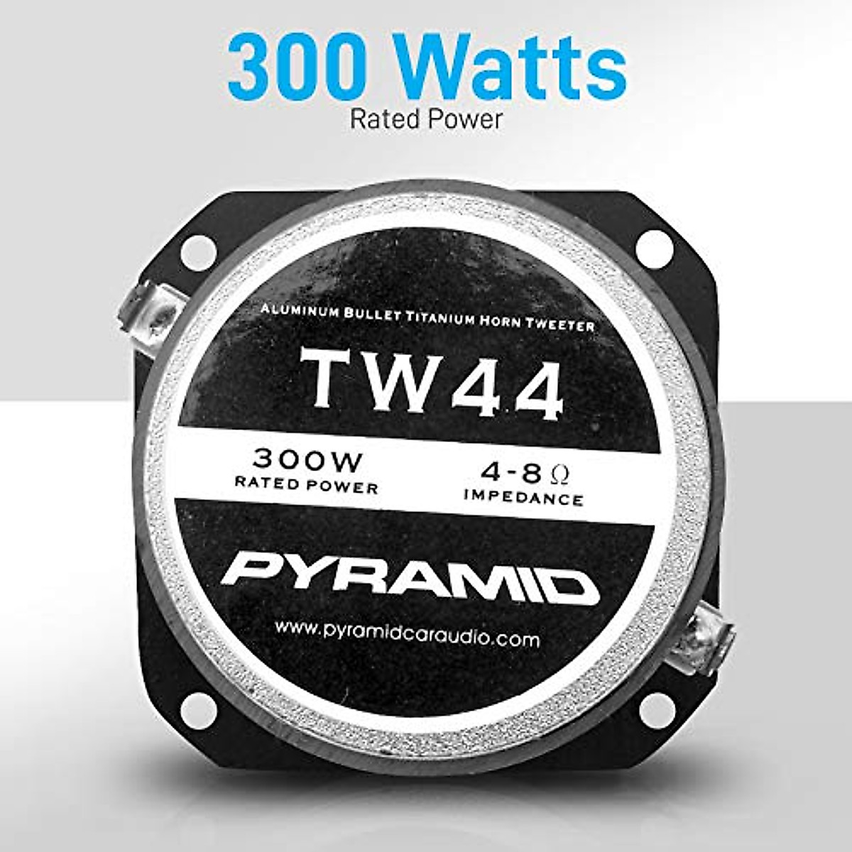 Pyramid 1" Audio Car Tweeter Speaker - Aluminum Die-Cast Frame, 300 Watt Peak, 2k-20kHz Frequency Response, 4 to 8 Ohm, Heavy Duty 30 oz. Magnet Structure - 1 Tweeter - Pyramid TW44, Black, One Size