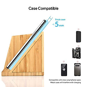 Veelink Bamboo Wireless Charger with Organizer Wood Wireless Charging Station iPhone SE 2020/11/Xs MAX/XR/XS/X/8/8, Samsung S20/S10/S9/S8/Note 10(Standard)