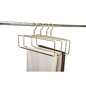 Quality Blanket Linen Hangers Wide Heavy Duty Hanger for Blankets, Table Cloths, - Nonslip Vinyl Coated Comforter Storage Hanger for Quilts, Sleeping Bags - for Closet Storage Solutions (Gold, 1)