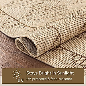 Well Woven Medusa Vidar Trellis Diamond Pattern Indoor/Outdoor Beige Flatweave 7'10'' x 10'6" Area Rug