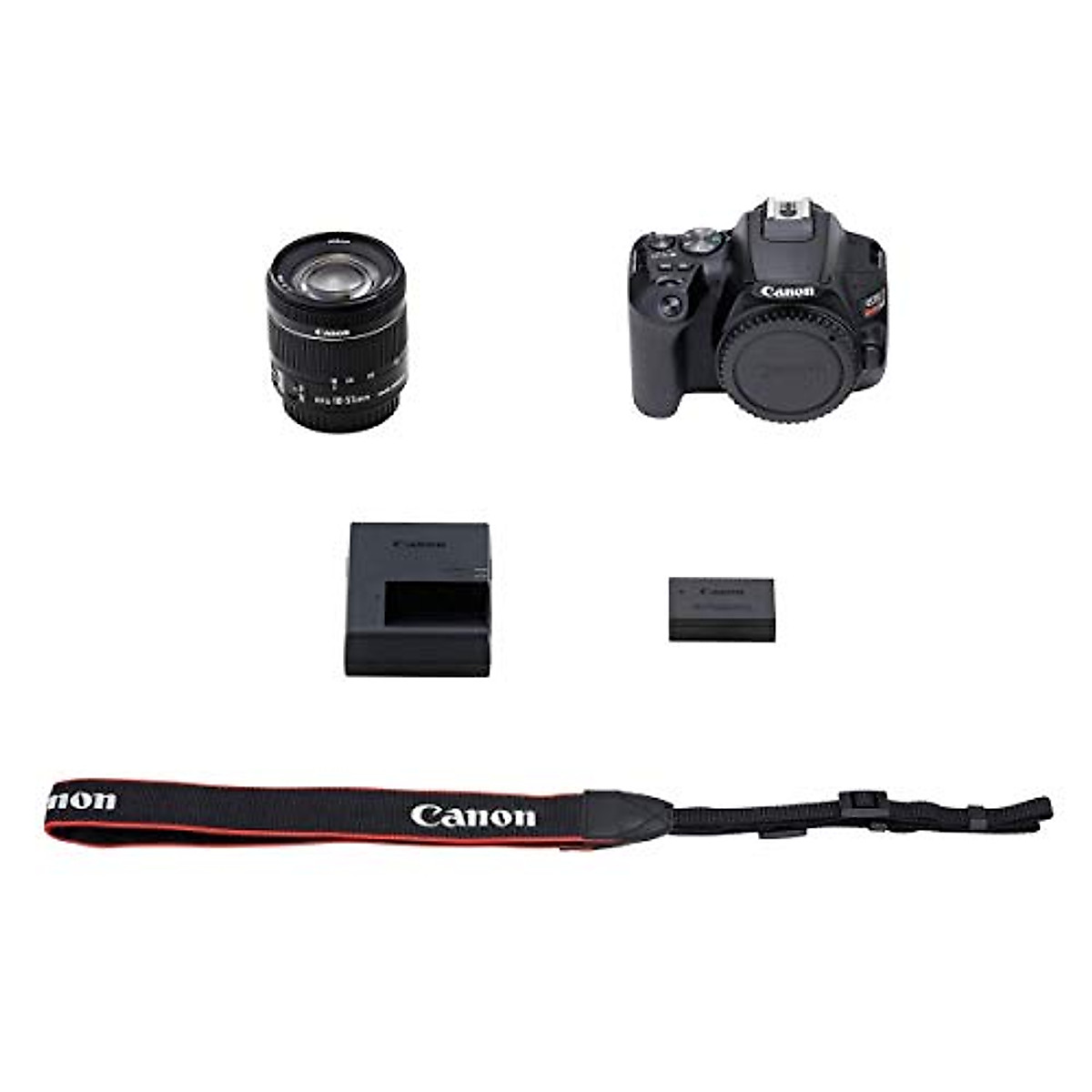 Canon EOS Rebel SL3 DSLR Camera with 18-55mm Lens (Black), Bundle with Bag, 32GB SD Card, Filter Pack, Cleaning Kit