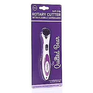 The Quilted Bear Rotary Cutter - Ergonomic Soft Grip Rotary Cutter with Easy Blade Replace System (18mm)