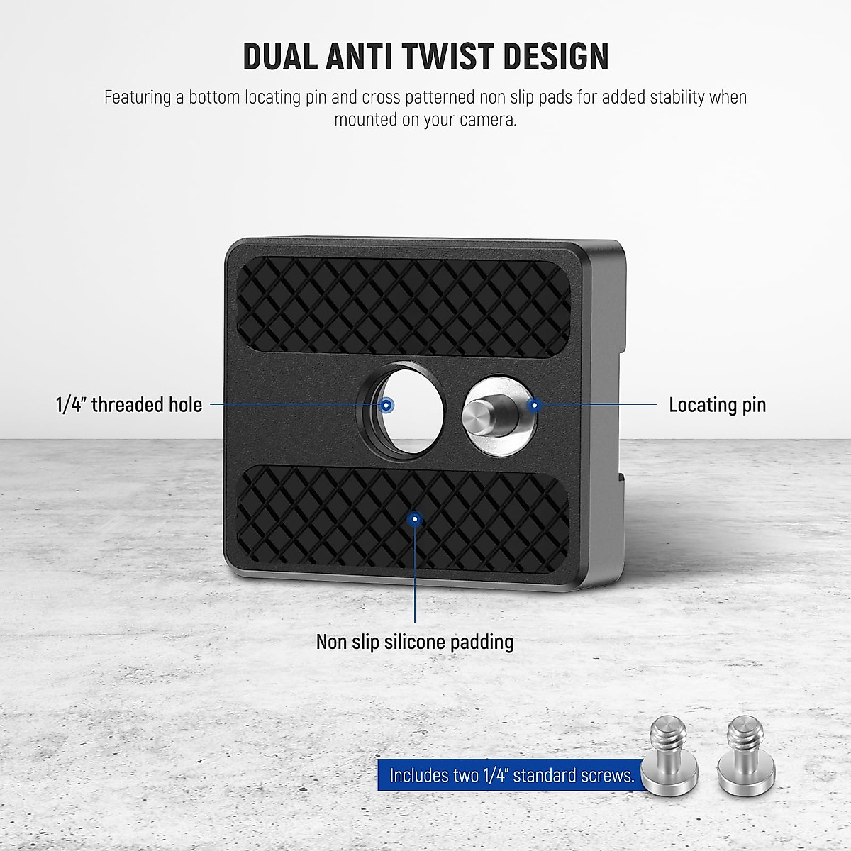 NEEWER 2 Pack Cold Shoe Mount Adapter with 1/4" Screws for Flash LED Light Monitor Microphone, Aluminum Shoe Mount with Anti Twist Pins Non Slip Pads Compatible with SmallRig Cage Top Handles, UA031