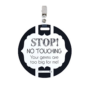 No Touching Baby Car Seat Sign for Newborn Car Seat or Stroller (Black & White)