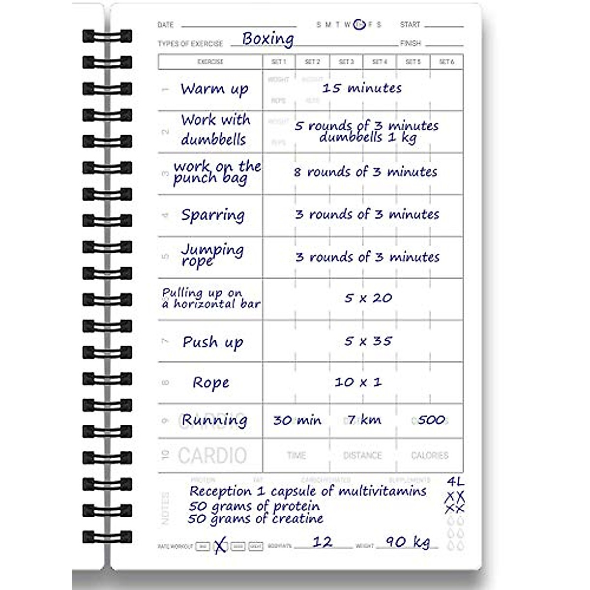 Undated Fitness Log Book & Workout Planner - Designed by Experts Gym Notebook, Workout Tracker, Exercise Journal for Men Women