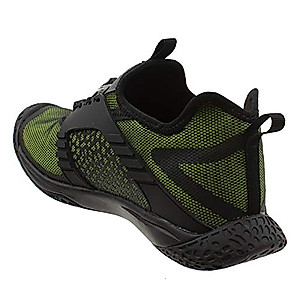 RUGGED SHARK Men's Water Shoes, Water-X Activewear Athletic Drainage Shoes with Bungee Lace Up, Sports Water Slip on Sneaker for Men Size 10, Green-Black