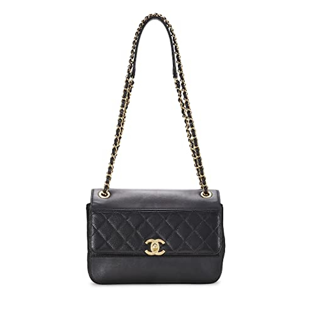 CHANEL, Pre-Loved Black Quilted Caviar Shoulder Bag, Black