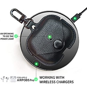 MODOS LOGICOS Charging Case Cover for Apple Air Pods Pro, Leather Case with Secure Snap-Fastener Compatible with Apple AirPods Pro 1st (2019) / AirPods Pro 2nd (2022) Charging Case - Black