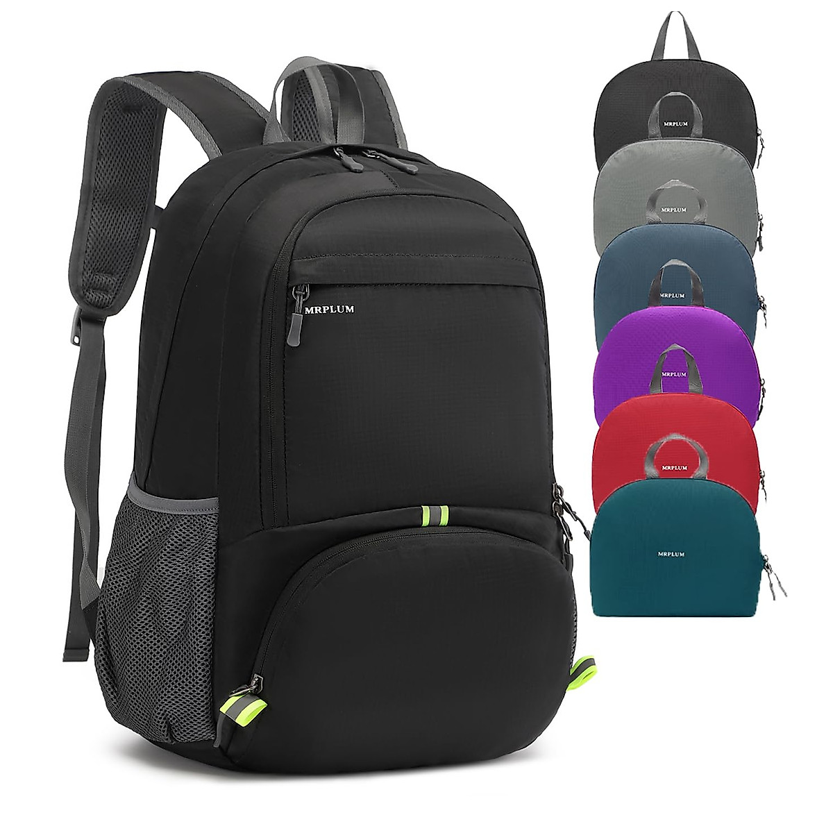 MRPLUM 30L Rucksack Foldable Ultralight Packable Backpack, Unisex Durable Handy Daypack for Travel & Outdoor Sports Durable & Waterproof (Black)