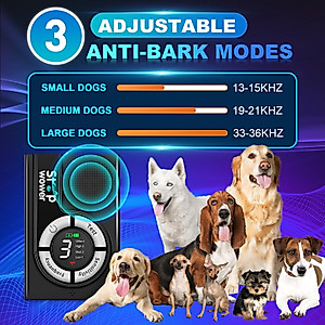 Dog Training & Behavior Aids,Anti Barking Device and Dog Bark Control Device of 33ft Range,Dog Barking Deterrent with 3 Levels,Outdoor Dog Barking Control Device with Waterproof Bark Box