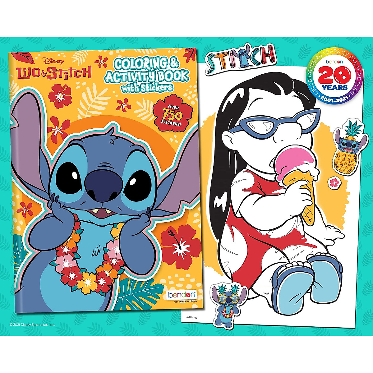 Disney Lilo & Stitch 48-Page Coloring and Activity Book with Over 30 Stickers and a Fabric Patch 49283, Bendon