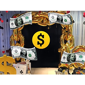 4PCS Money Dollar Currency Money Bill Balloons/Dollar Bill Party Balloons/Money Theme Birthday/Big Size Fake Money Reusable Balloons/Casino Party/Baby Shower Boss/Las Vegas Party/Graduation