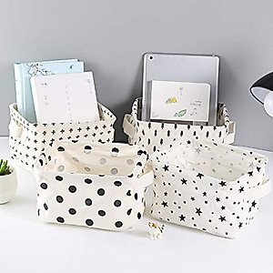 HomeDo Foldable Storage Cube Basket Bins Organizer for Kids Room, Bathroom, Nursery Shelf Basket, Desks, Baby Gift Baskets for Toys, Books, Socks, Makeup, Clothes (Black-4Pack, 8.5"x5.2"x6.5")