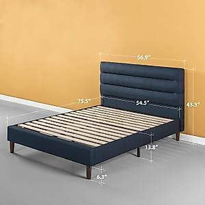 ZINUS Kiernan Upholstered Platform Bed Frame / Mattress Foundation / Wood Slat Support / No Box Spring Needed / Easy Assembly, Full