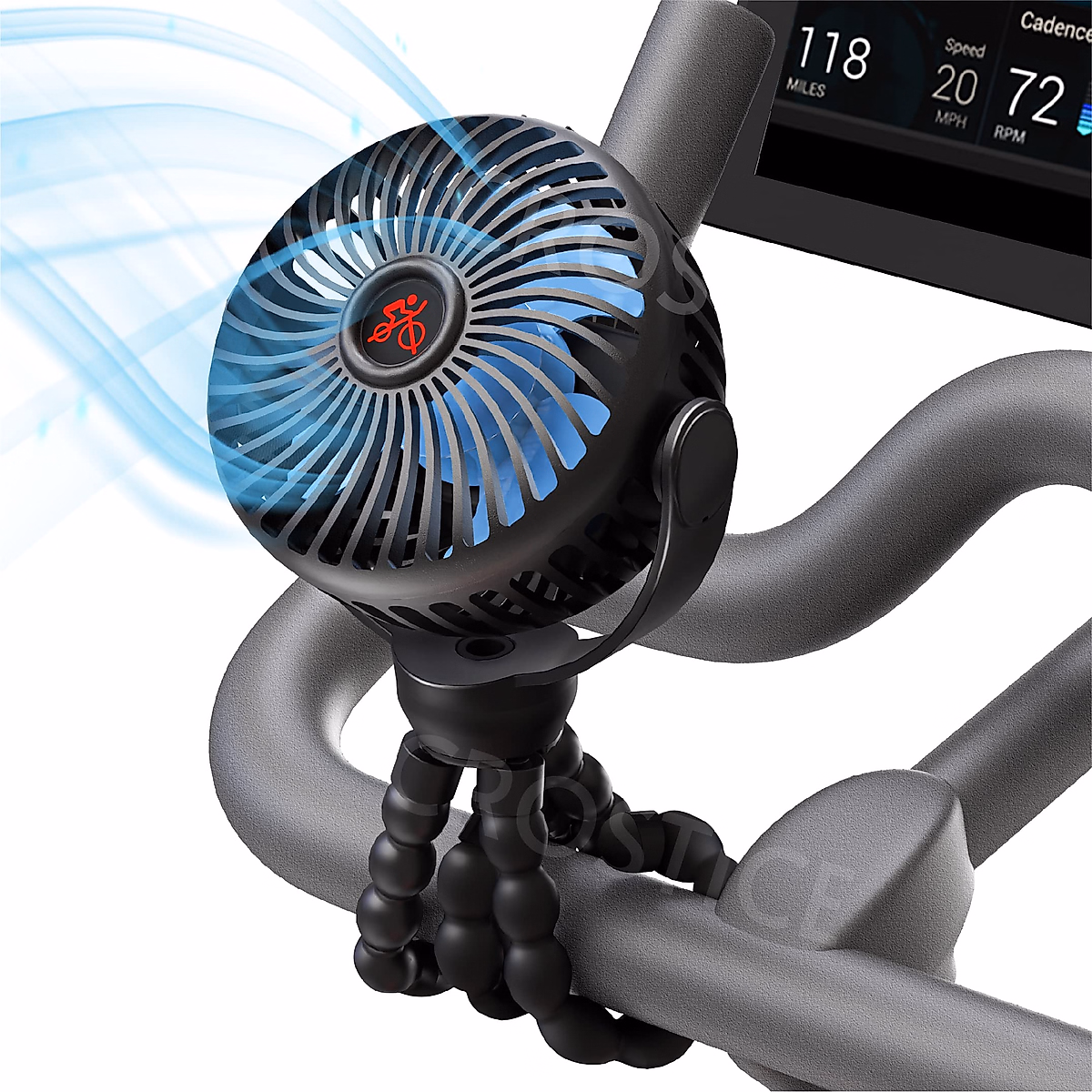 Crostice Fan for Peloton, Fan for Peloton Bike & Bike+, Upgraded Battery Fan with Flexible Tripod, 360°Rotation USB Fan Adjustable 3 Speed, Accessories for Peloton, Fan for Bike & Treadmill