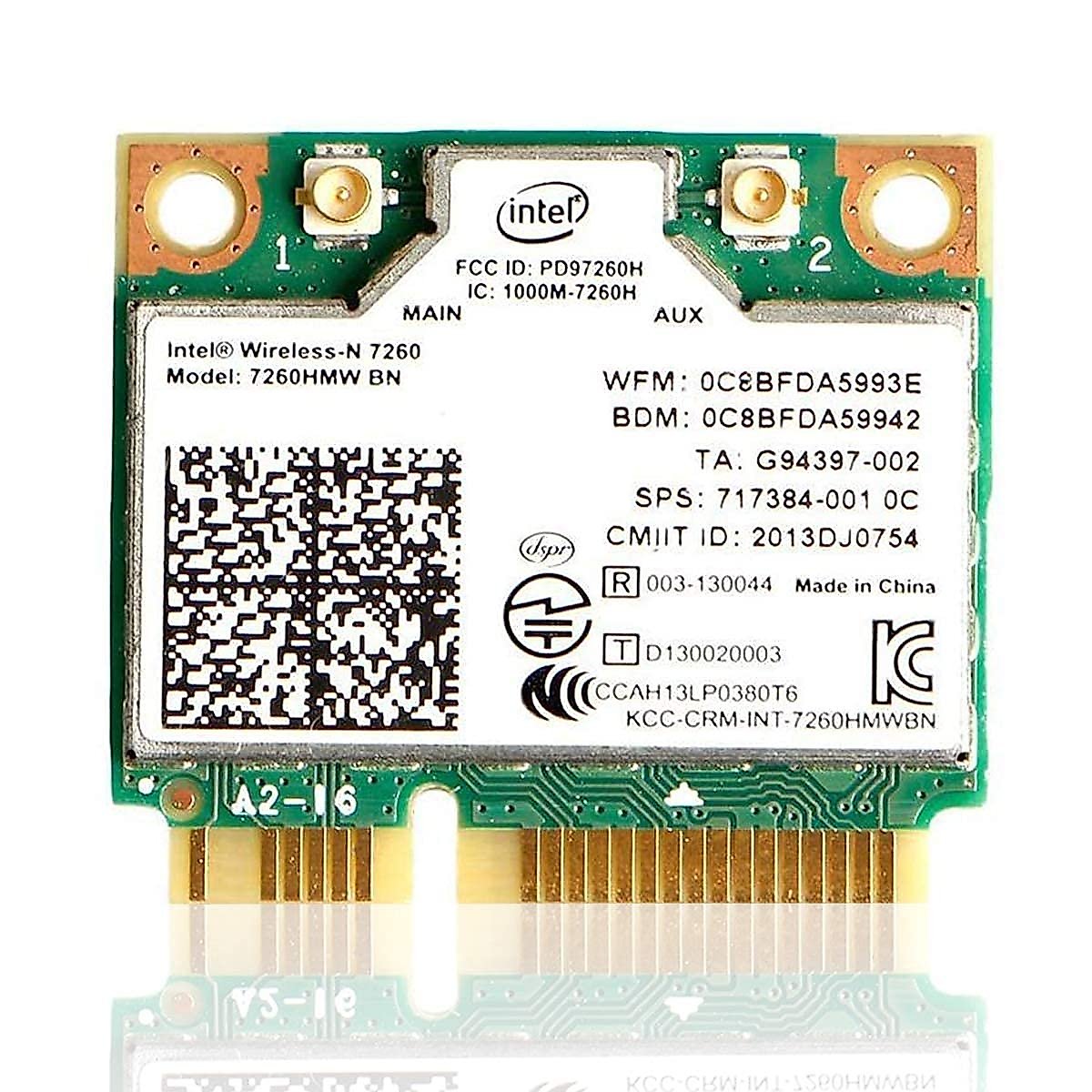 Intel Dual Band Wirless- MQUPIN Intel 7260.HMW Dual Band Wireless Card-AC 7260 Network Adapter+Bluetooth 4.0 USE for Intel AC Half Mini Pcie Card 802.11 b/a/g/n/ac(1 Pack)