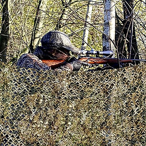 BASSDASH Camo Netting Camouflage Mesh Water Resistant for Hunting Blind Party (Grunge camo, 5x13ft (1.5x4M))