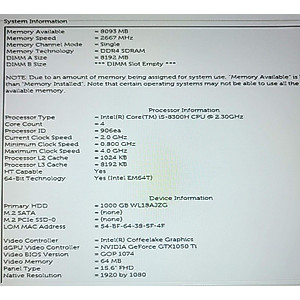 Dell G3 15.6" Gaming Laptop i5-8300H 8GB RAM 1TB HHD GTX 1050Ti 4GB - 8th Gen i5-8300H - NVIDIA GeForce GTX 1050 Ti 4GB - 1920 x 1080 Full HD Resolution - MaxxAudio Pro - Windows 10 Home