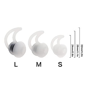 Micro Traders 3 Pairs Replacement Earbuds Ear Tips Silicone in Ear Earphones Noise Isolation Ear Tips Compatible with Bo-se QC20 QC20i SoundSport SIE2i IE2 IE3 Earphones White S M L