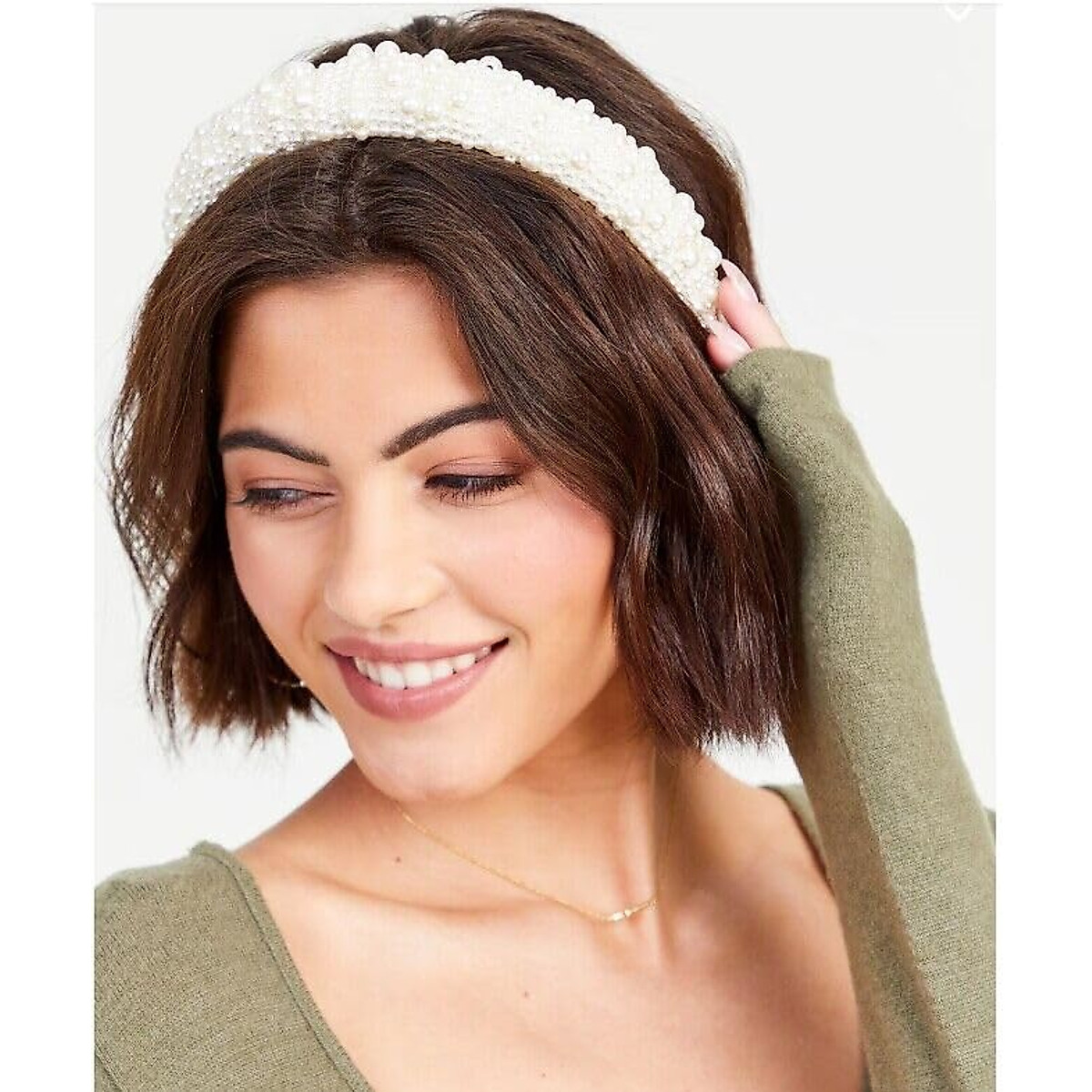 FEDANS Pearl Headbands for Women Bulky Fashion Head Band Design Bridal Elegant Wedding Headwear Wide Hairbands For Girl