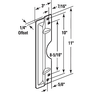 Prime-Line U 9503 Steel Latch Guard Plate Cover for Out-Swinging Doors, Gray (Single Pack)