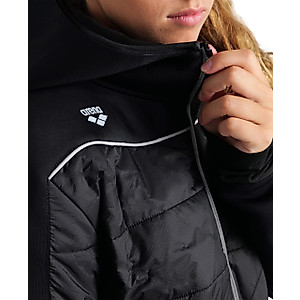 Arena Unisex Team Hooded F/Z Half-quilted Jacket, Black, X-Small