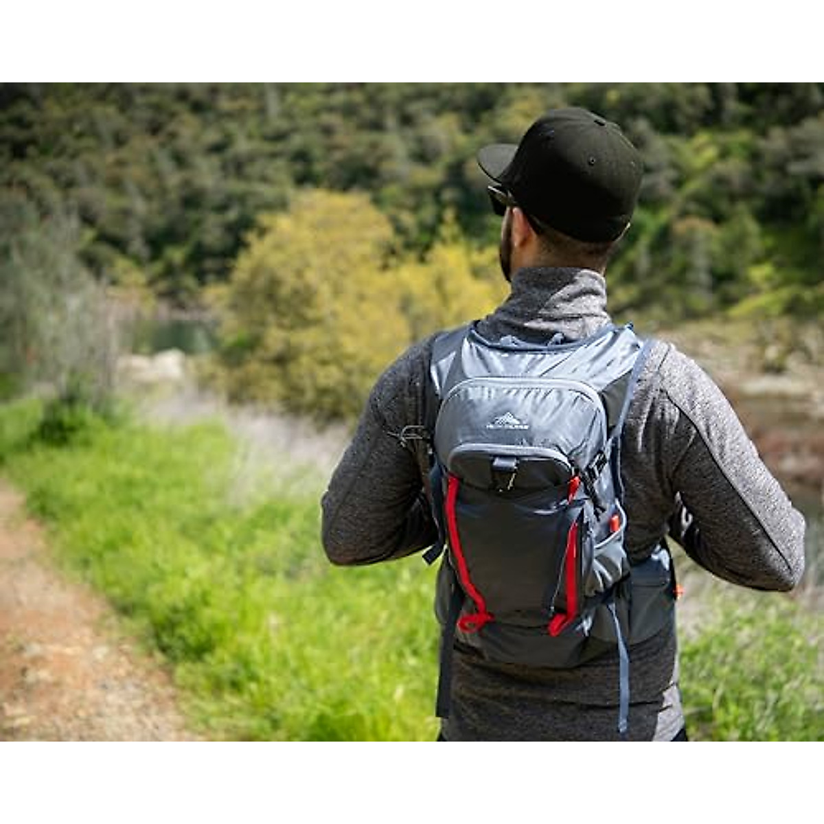 High Sierra Hydrahike 2.0 Hydration Backpack with 2L Reservoir, for Hiking, Biking, Camping, Traveling, Silver, 16L