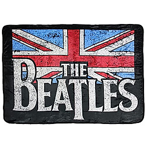 The Beatles Flag Distressed Print Soft Plush Fleece Throw Blanket 45" x 60"